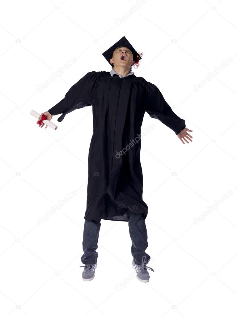 Male graduate jumping Stock Photo by ©kozzi2 17433679