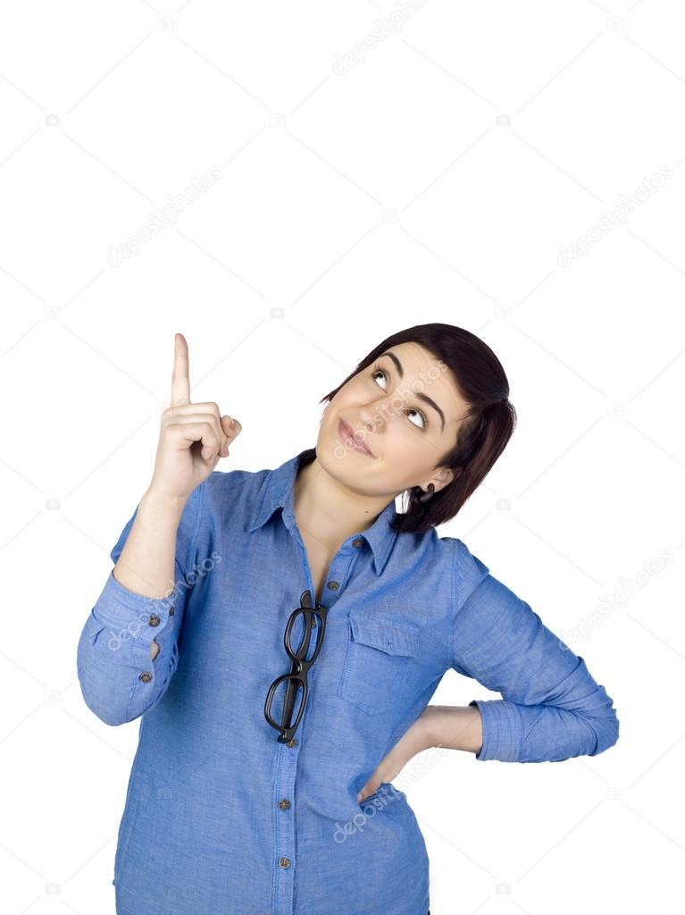 Beautiful lady pointing up Stock Photo by ©kozzi2 18741669