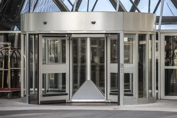 Curved glass door - Stock Image - Everypixel