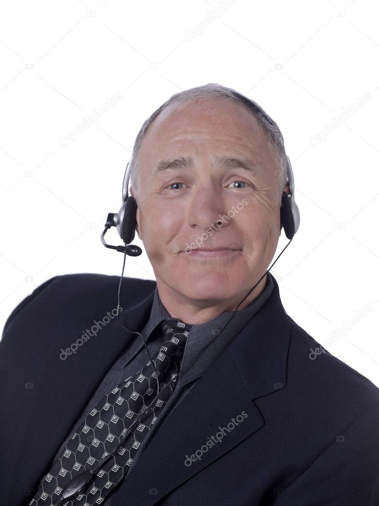 A smiling old call center agent Stock Photo by ©kozzi2 23822809