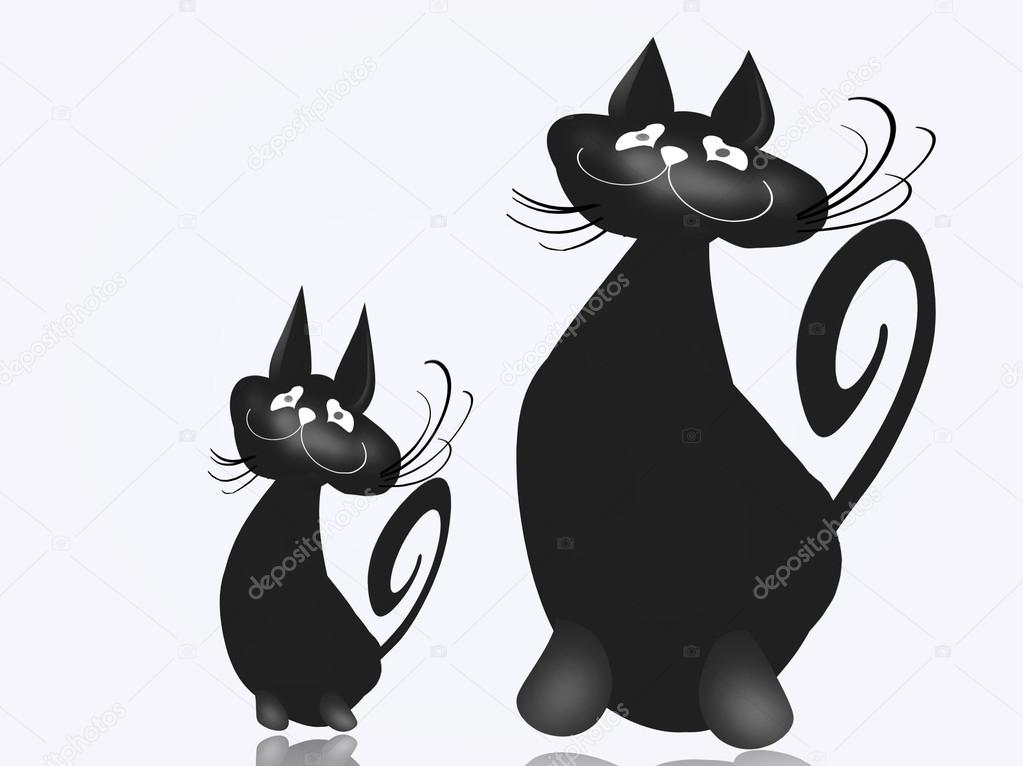 Two cats Stock Illustration by ©alenalihacheva #13777493