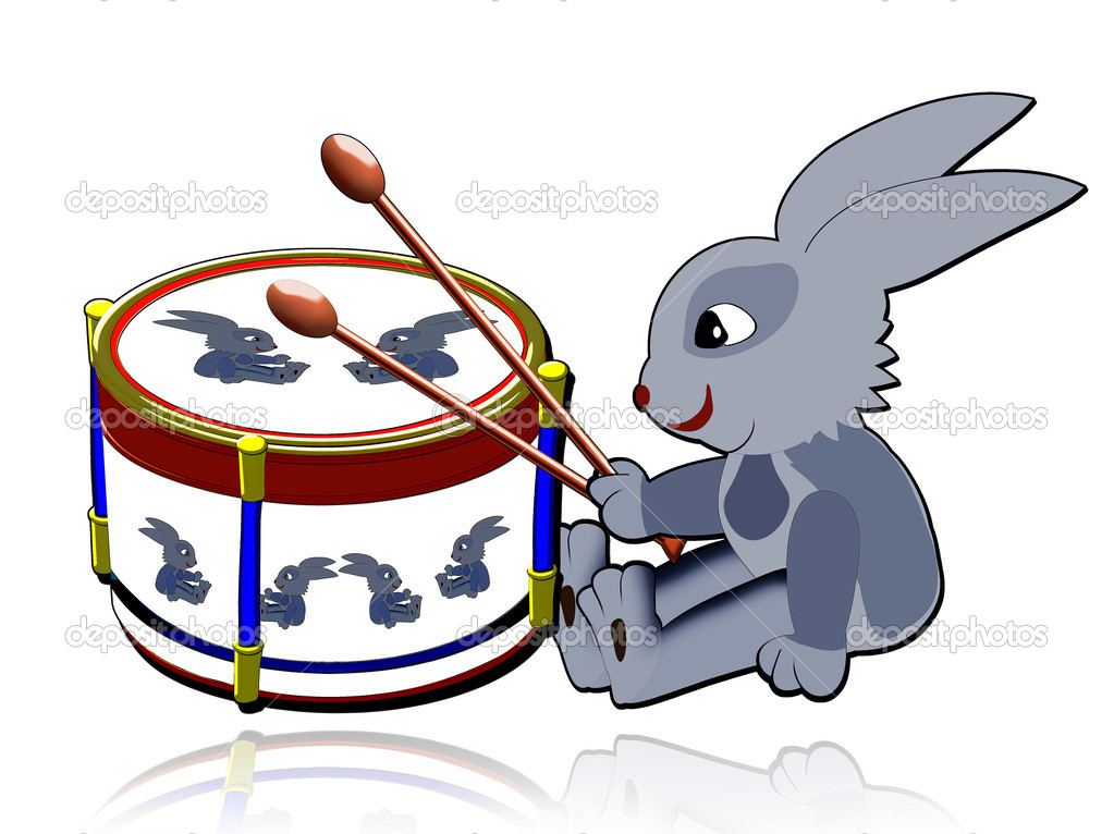 The Hare and the drum. Illustration. — Stock Photo © alenalihacheva ...