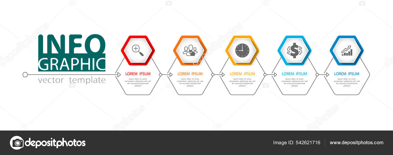 Infographic Design Marketing Icons Vector Hexagons Can Used Create ...