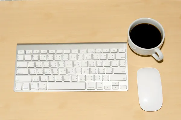 White keyboard and coffee Stock Photos, Royalty Free White keyboard and ...