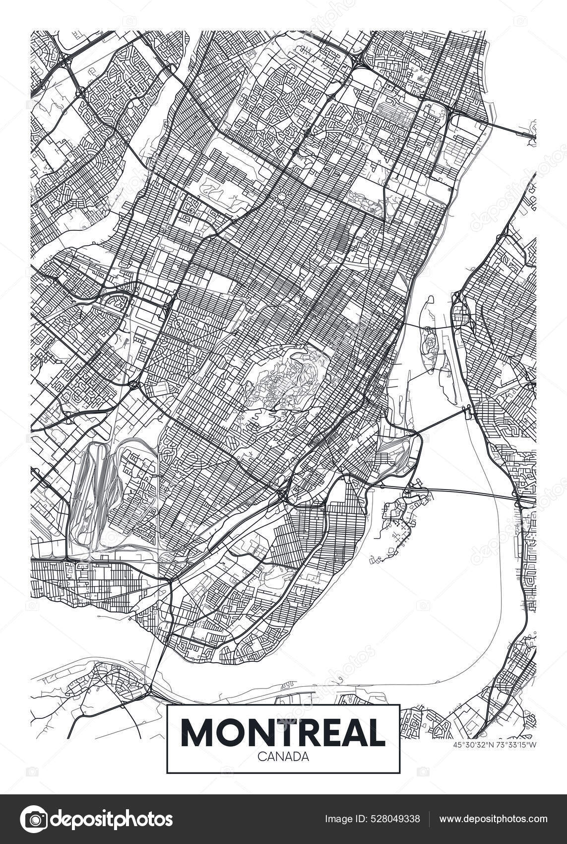 City Map Montreal Travel Vector Poster Design Stock Vector by ©Max_776 ...