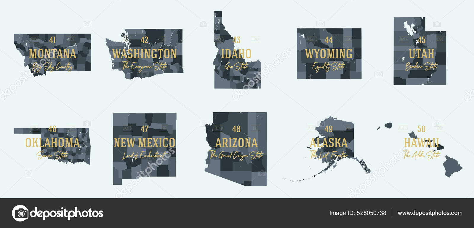 Set Division United States Counties Political Geographic Subdivisions ...