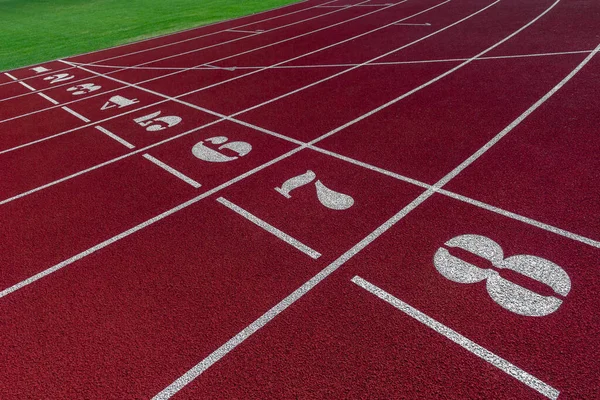 Track and field lanes and numbers. Running lanes at a track and field ...