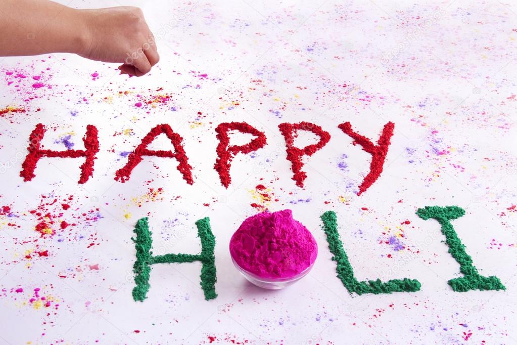 Happy Holi written on rangoli Stock Photo by ©IndiaPix 51105107
