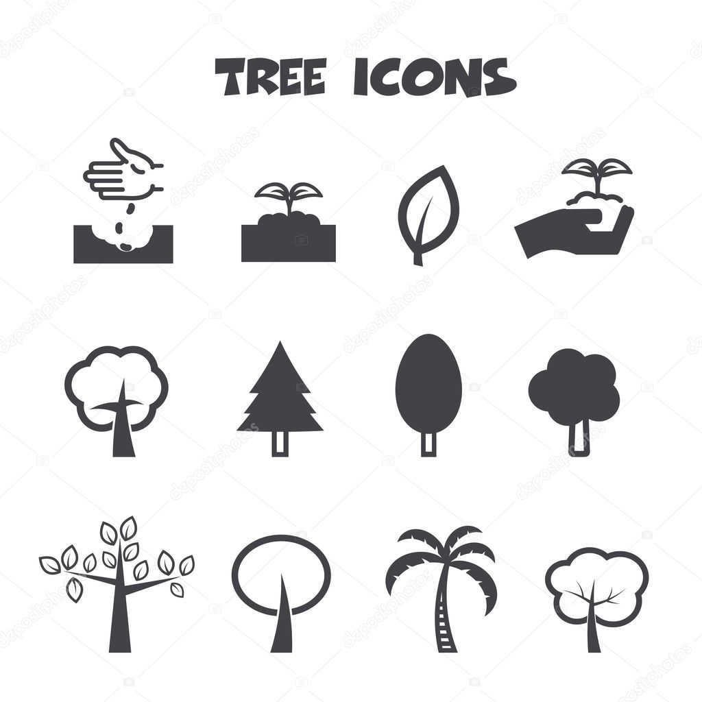 Tree Icons — Stock Vector © Tulpahn 47398401