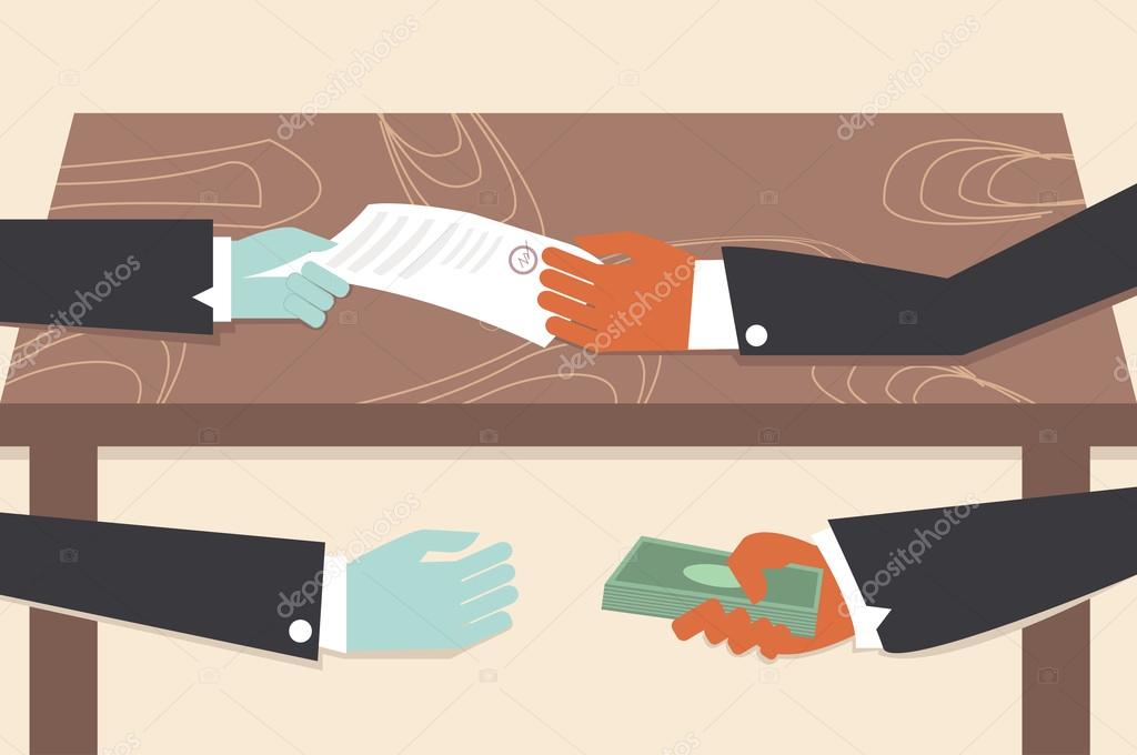 Dibujo de corrupción ilustrador caricatura conceptual. 2022