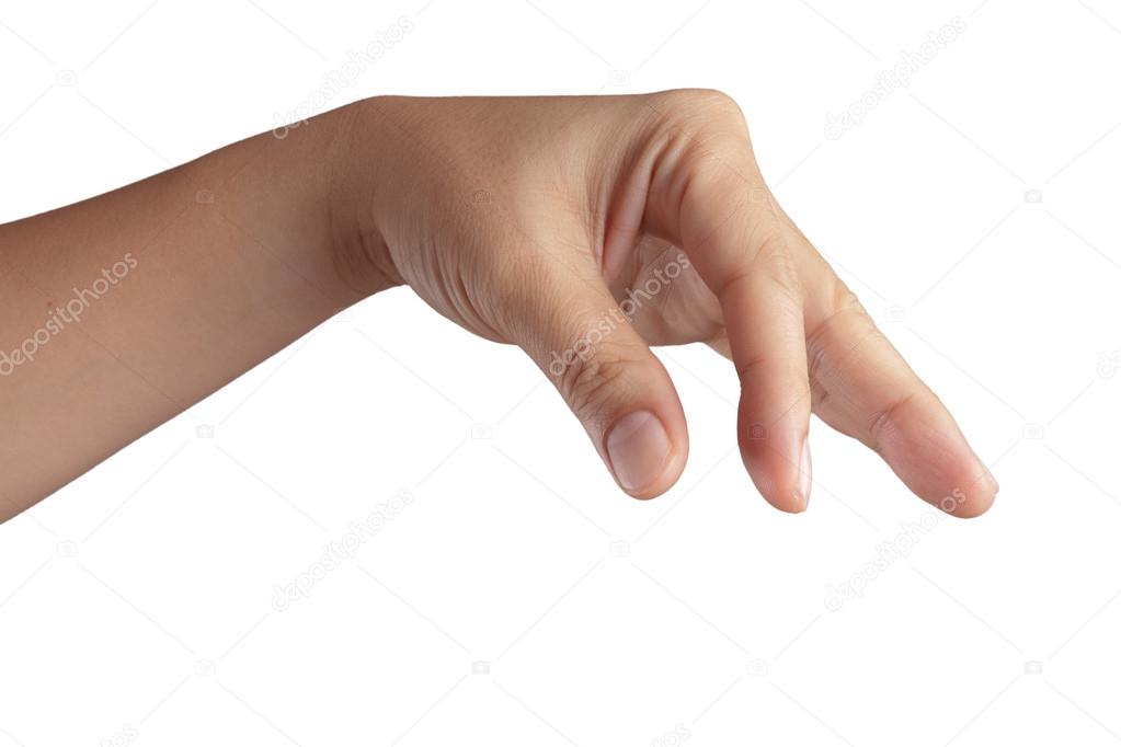 Hand with thumb and forefinger together — Stock Photo © buchachon_photo ...