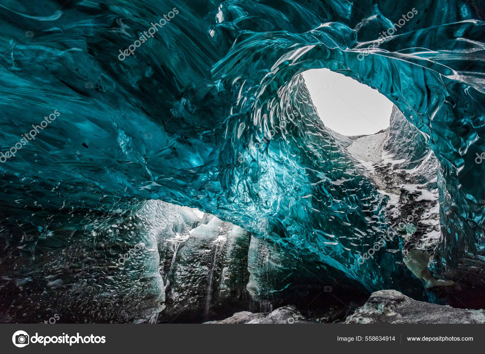 Los Maravillosos Colores Del Hielo Azul Las Cuevas Hielo Vatnajokull ...