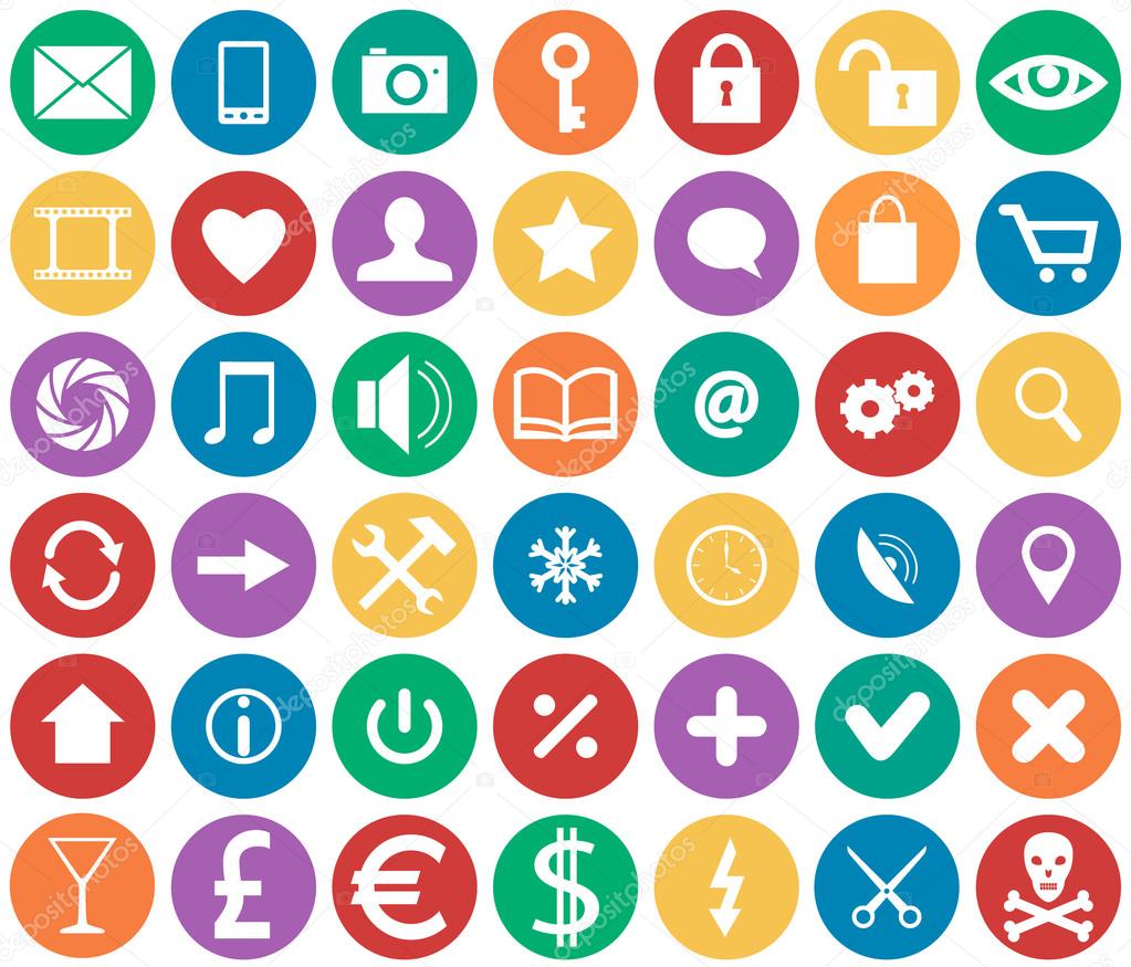 Iconos para aplicaciones — Vector de stock © Prikhnenko #50157799