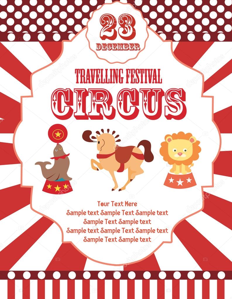 Circus Happy Birthday Card — Stock Vector © Twiggi 25135891