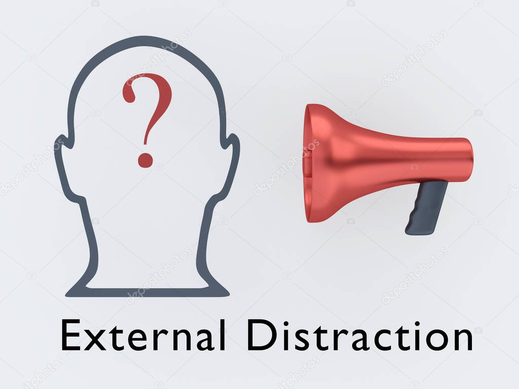 Ilustración 3D del signo de interrogación contenido en una silueta de ...