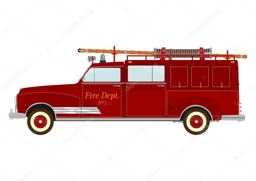 Vintage Fire Truck Clipart