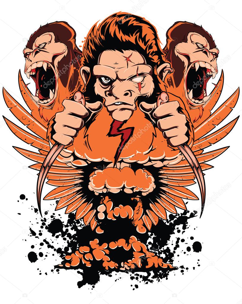 Angry primates Stock Vector Image by ©giulianocoman #40127335