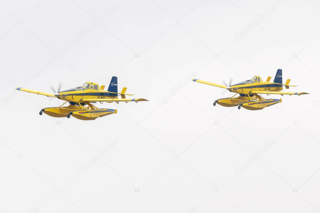 UPPSALA, SWEDEN - AUG 27, 2022: SAAB Arial firefighting aeroplane AT ...