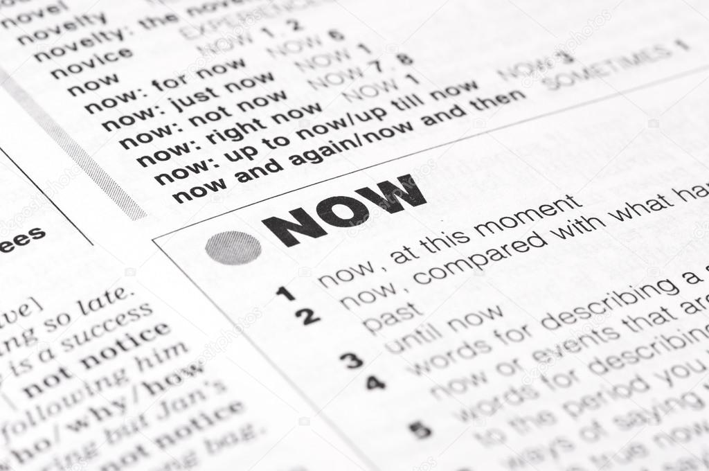 Dictionary Now Definition — Stock Photo © MidoSemsem #13686583