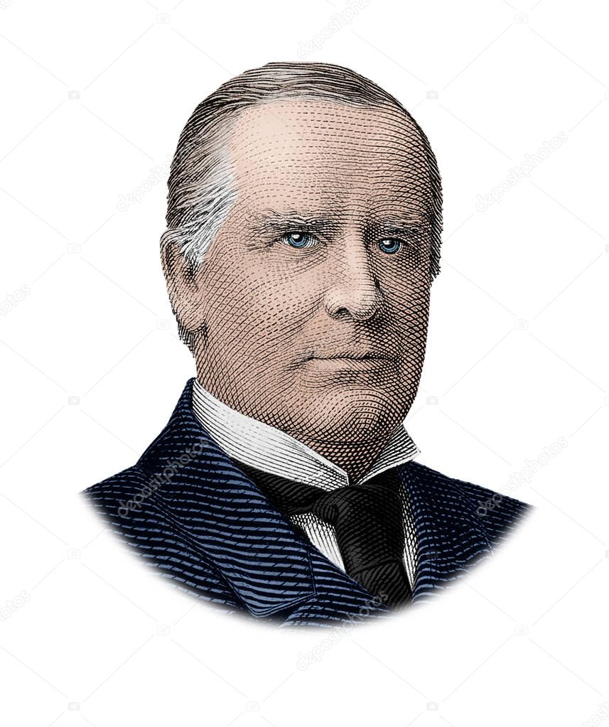 William McKinley Retrato aislado sobre fondo blanco 2025