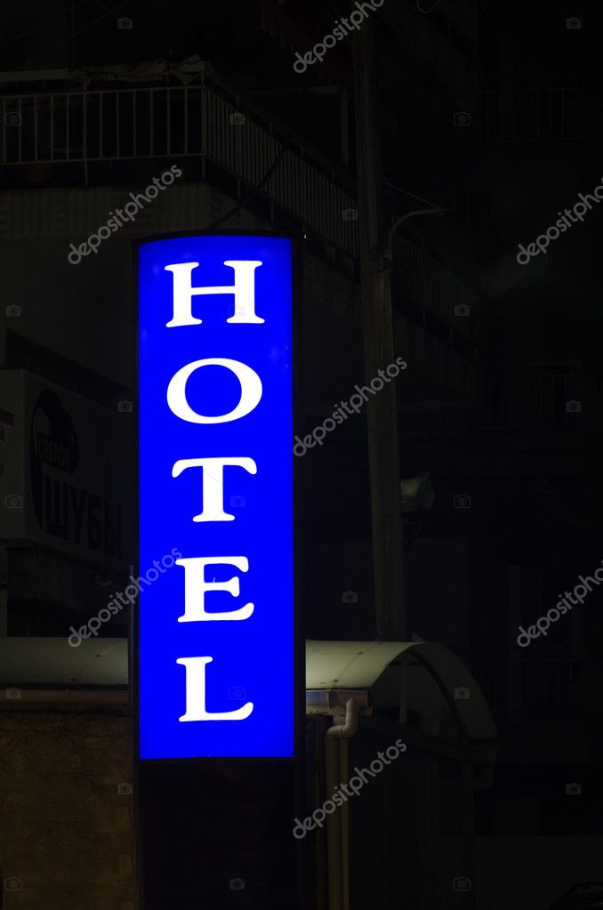 Generic Neon Hotel Sign — Stock Photo © zefart #48245949
