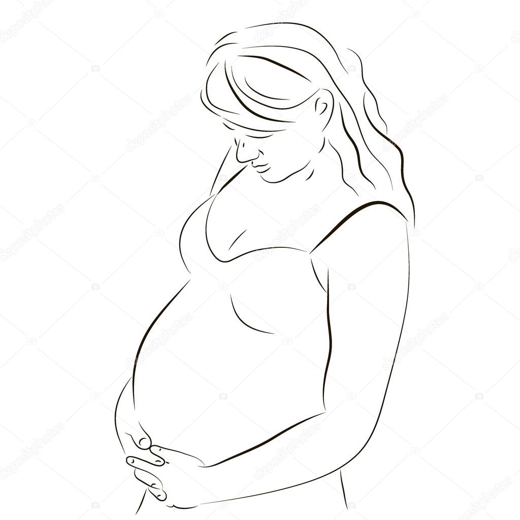 Young pregnant woman sketch — Stock Vector © Coline #14443789 Young pregnant woman sketch — Stock Vector © Coline #14443789