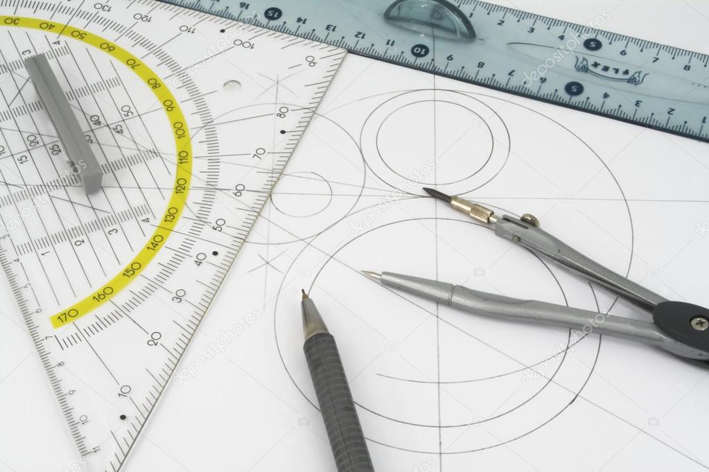 Photo: of geometric instruments | Geometric drawings and drawing ...