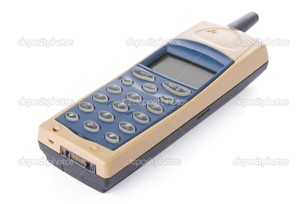 Old mobile phone isolated on white background Stock Photo by ...