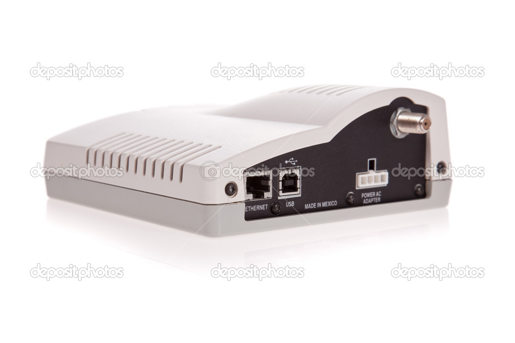módem de banda ancha aislado sobre un fondo blanco — Foto de stock ...