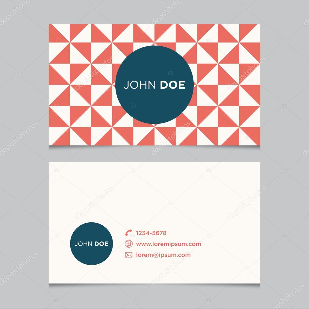 Business card template with background pattern Stock Vector Image by ...