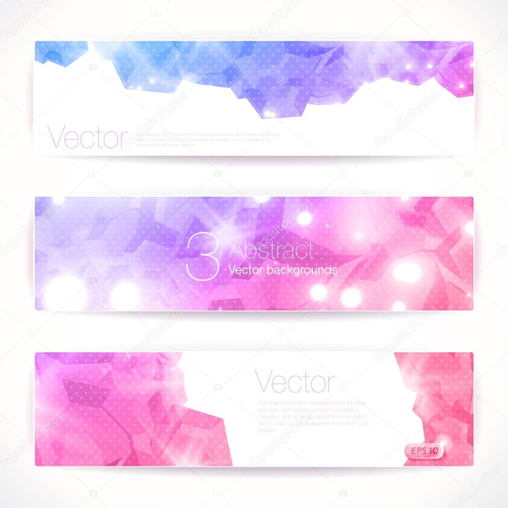 Set of pink abstract vector banners. Stock Vector by ©Lorelinka 32557679