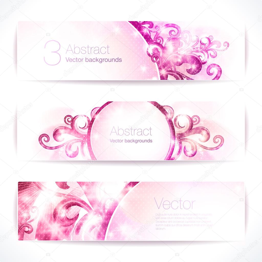 Pink abstract banners. — Stock Vector © Lorelinka #50993125