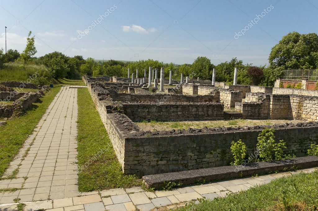 Peristyl complex Abritus in present town Razgrad town Stock Photo by ...