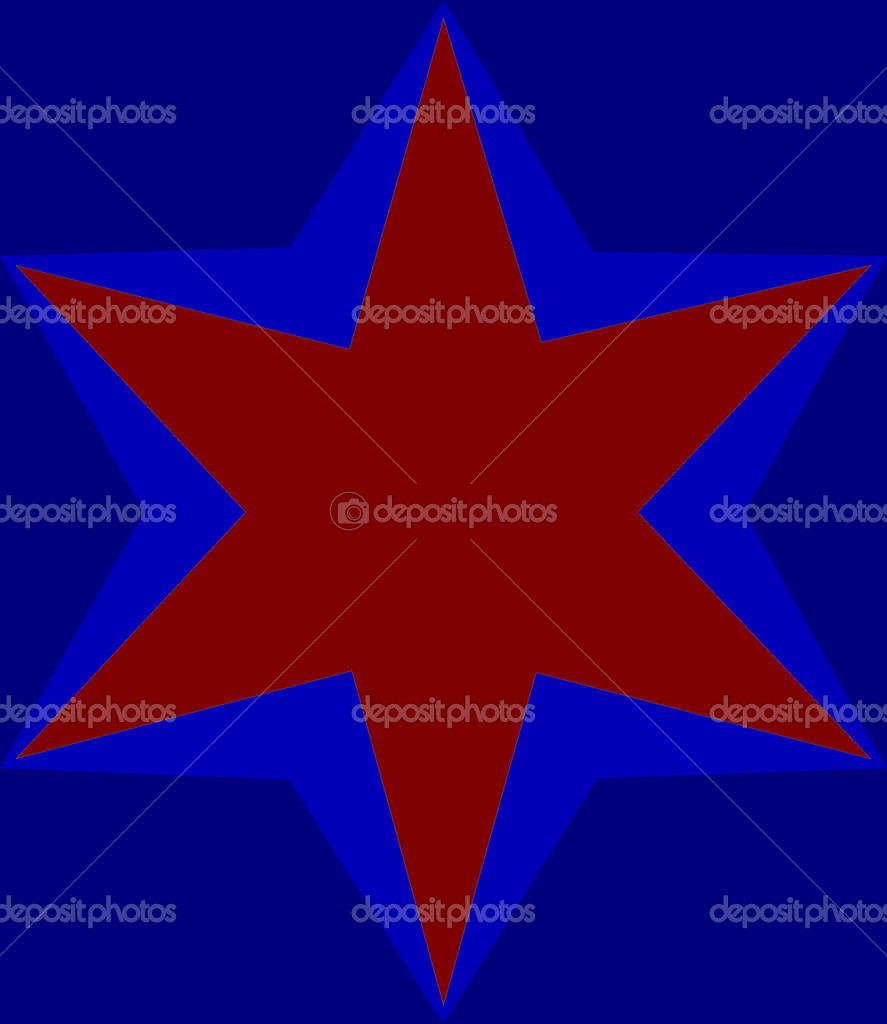 Maroon star with blue edges — Stock Photo © LIUDACOROLEWA #14599805