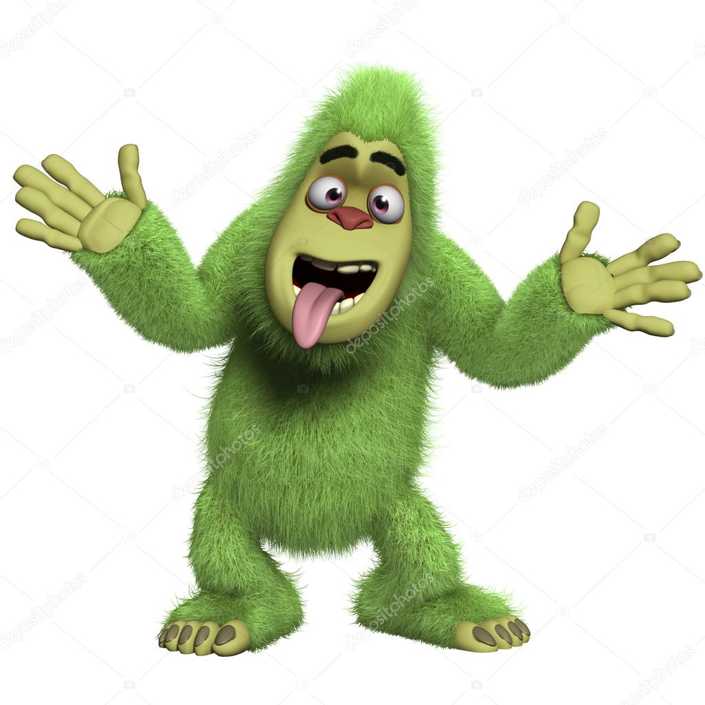 Crazy green yeti Stock Illustration by ©bertoszig #13303718
