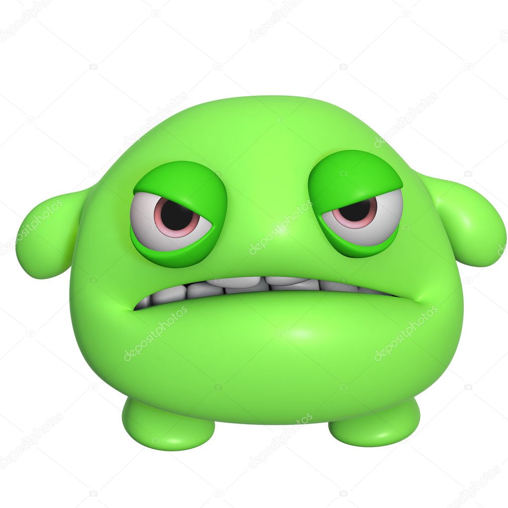 3d cartoon cute green monster Stock Illustration by ©bertoszig #23907215