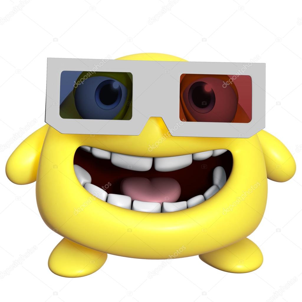 3d cartoon cute yellow monster Stock Illustration by ©bertoszig #23907273