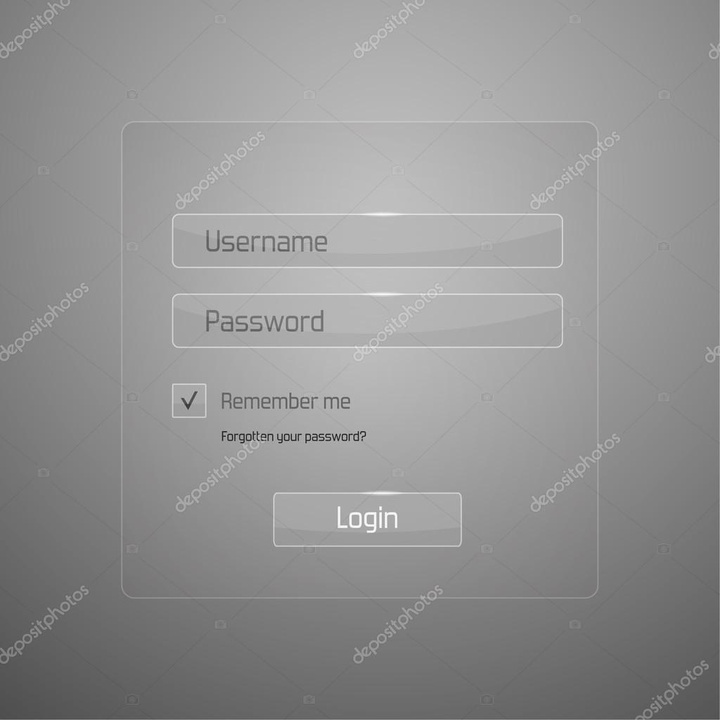 Transparent glass vector login form Stock Vector by ©sumkinn 37953393 Transparent glass vector login form Stock Vector by ©sumkinn 37953393
