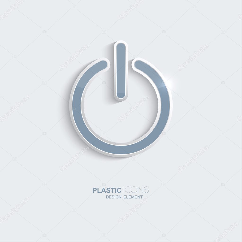 Icono de plástico Potencia símbolo . Vector de stock por ©sumkinn 48214507