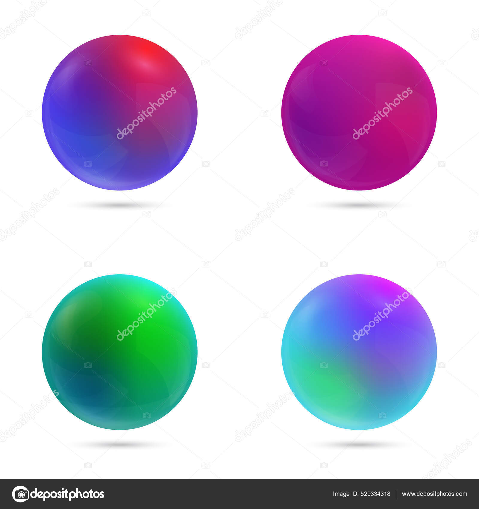 Set of multicolored vector spheres. Stock Vector by ©sumkinn 529334318