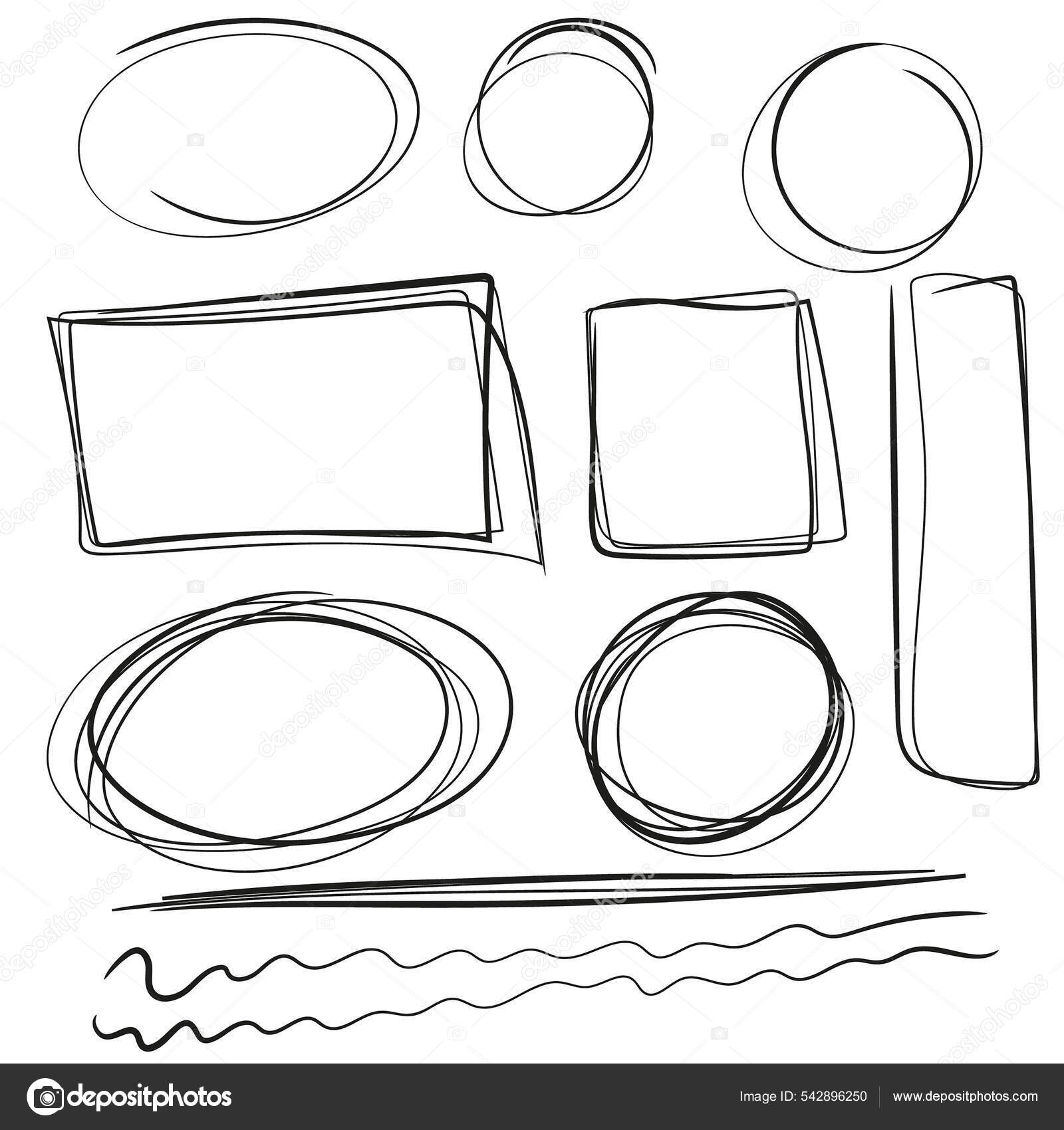 Set hand drawn rectangle Stock Vector by ©sumkinn 542896250