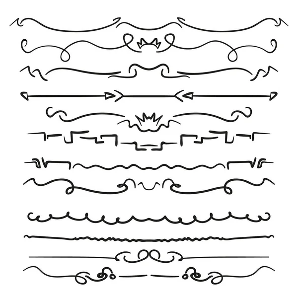 Dividers Vector Set Isolated Geometric Horizontal Vintage Line Border ...