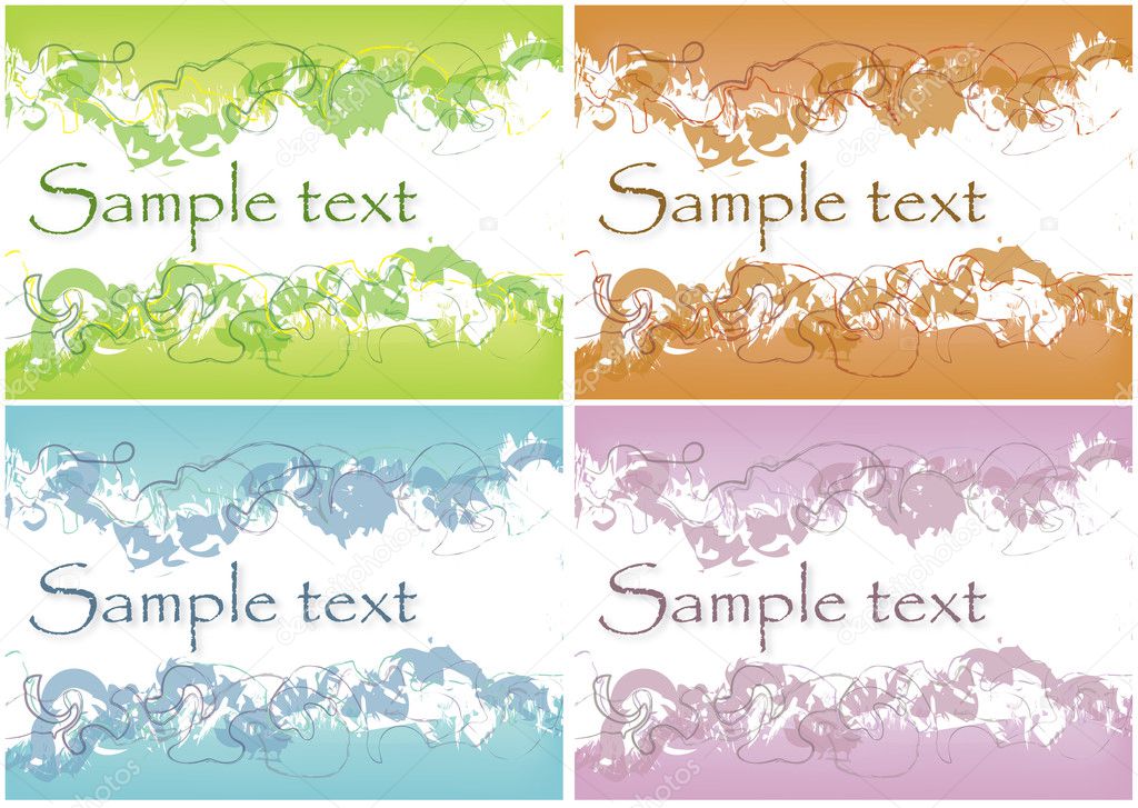 Four different color abstract backgrounds with the place for text ...