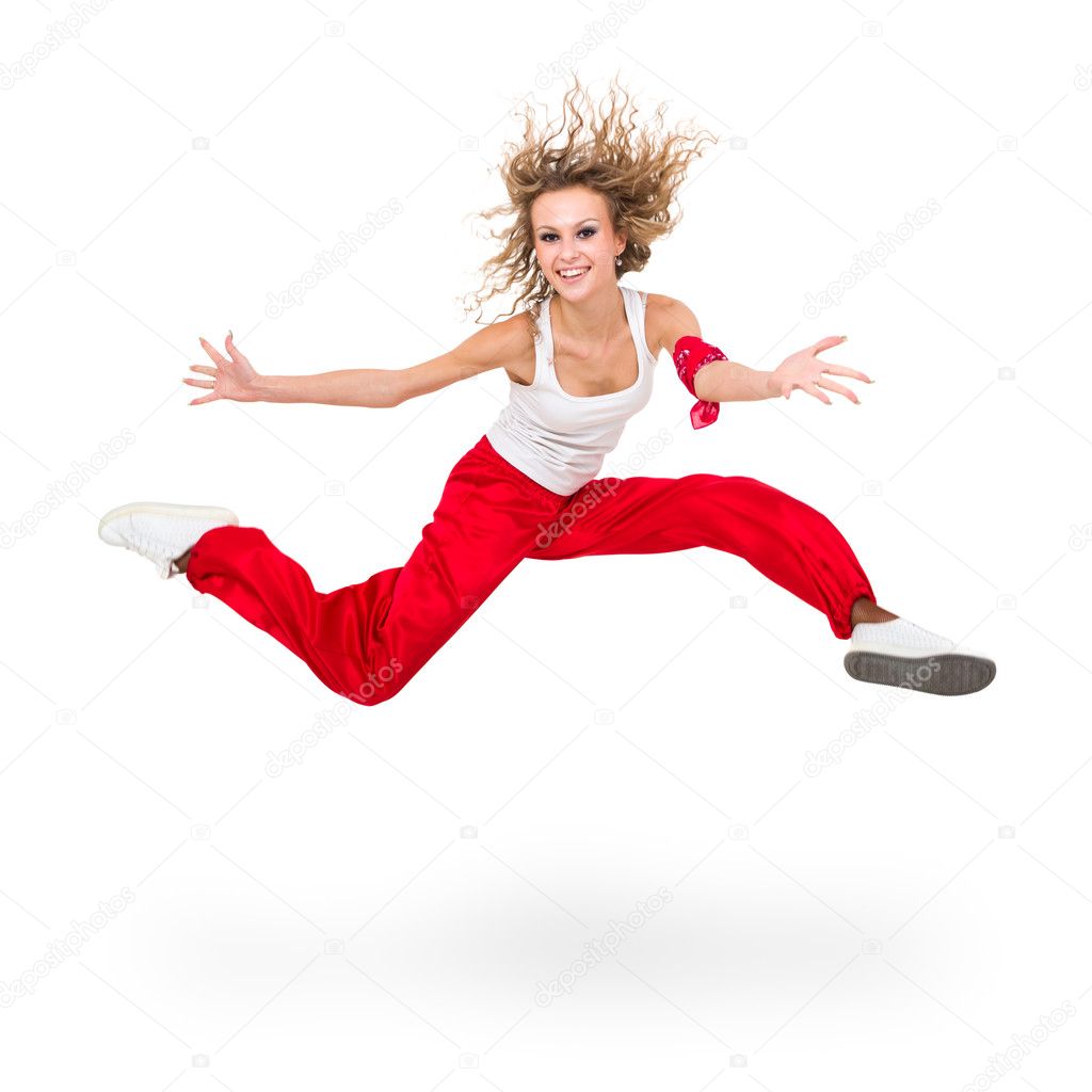 Girl dancer jumping — Stock Photo © stepstock #14035116