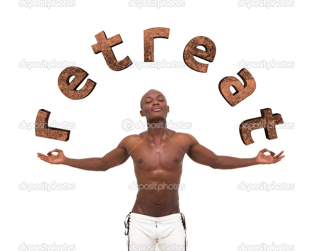 Retreat. Young muscular man meditating. Stock Photo by ©stepstock 17379715