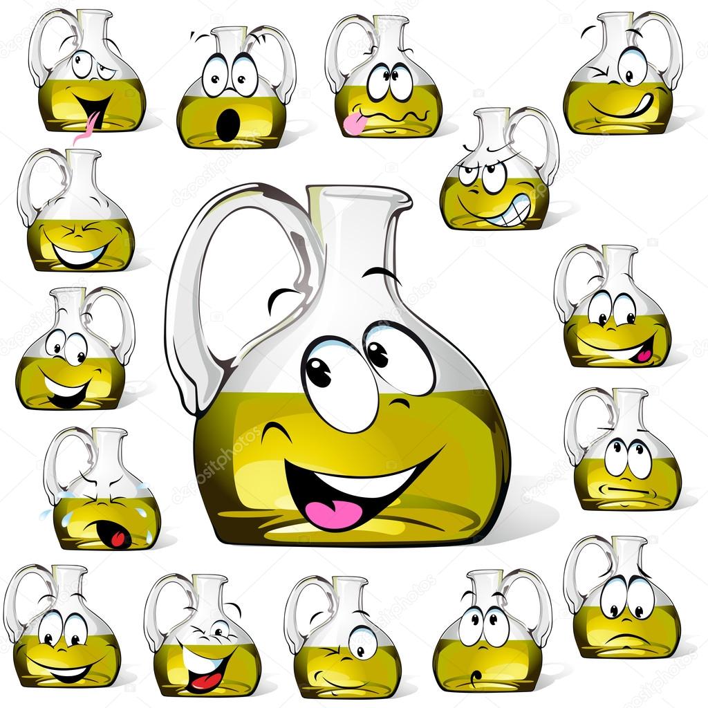 Aceite de oliva botella de dibujos animados 2024