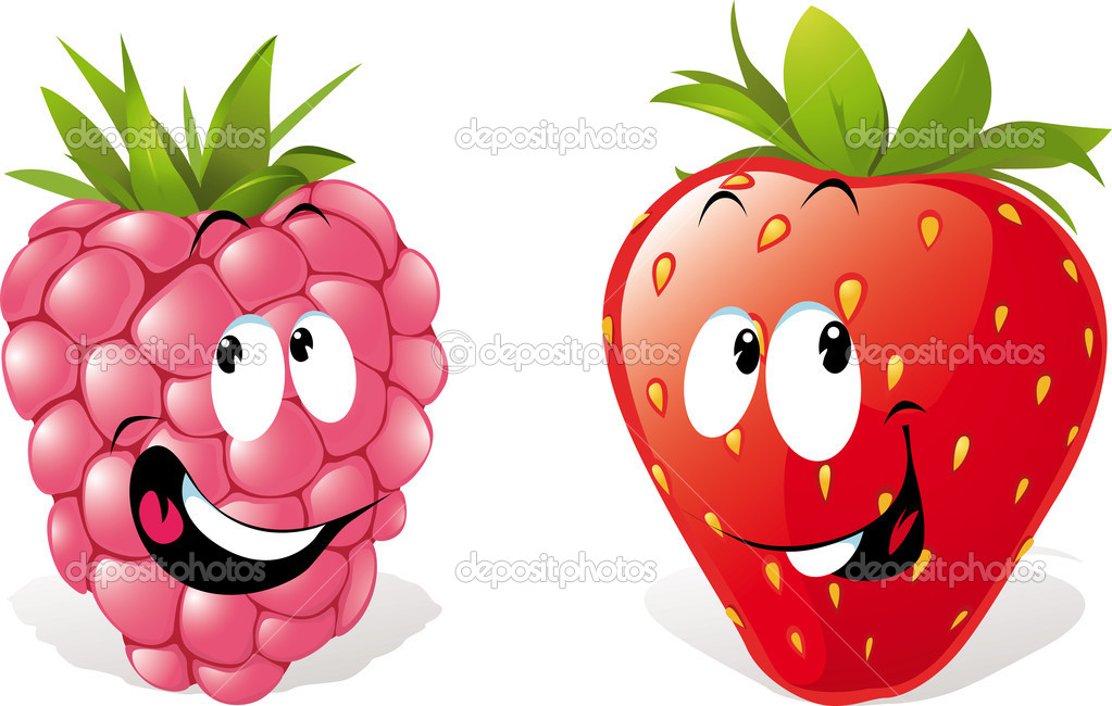 Strawberry and raspberry — Stock Vector © hanaschwarz #17432757