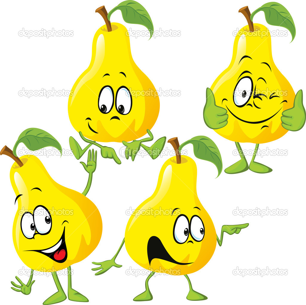 Dibujos animados de pera — Archivo Imágenes Vectoriales © hanaschwarz ...