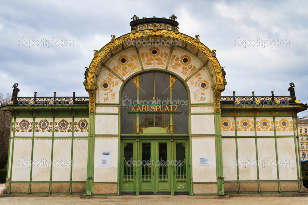 Karlsplatz Subway Station (Otto Wagner Pavilion), Vienna, Austr — Stock ...