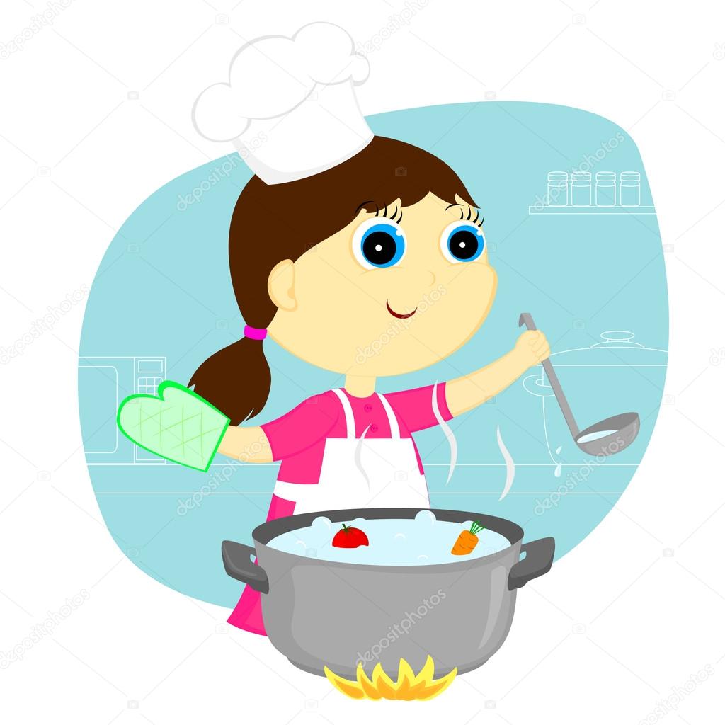 girl cook — Stock Vector © _zdanu4ka_ #24795893
